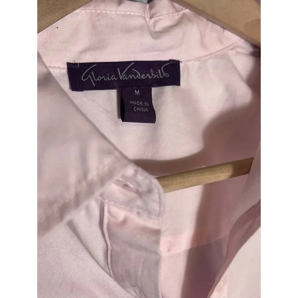 Gloria Vanderbilt | Tops | Pink Wrinkle Resistant Boxy Oversized Gloria ...